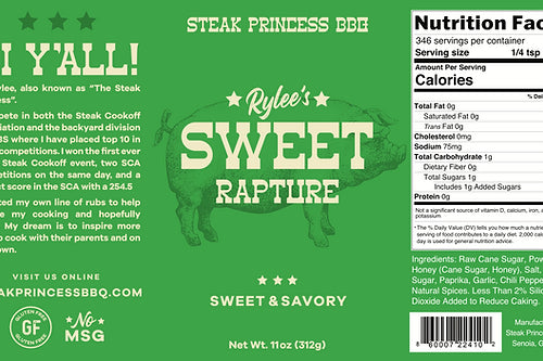 Steak Princess BBQ Rylee's Sweet Rapture – Atlanta BBQ Store