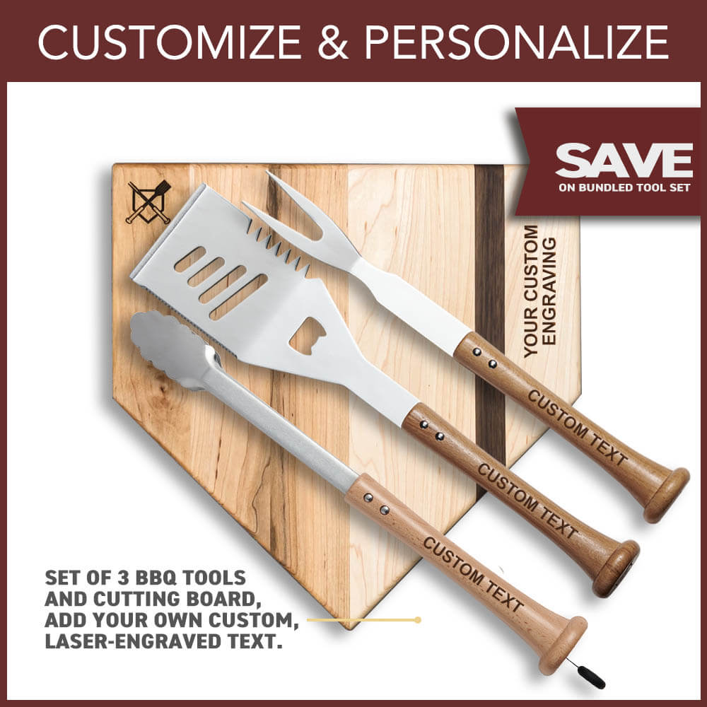 "Silver Slugger" Grill Set with Customized Handles – Atlanta BBQ Store