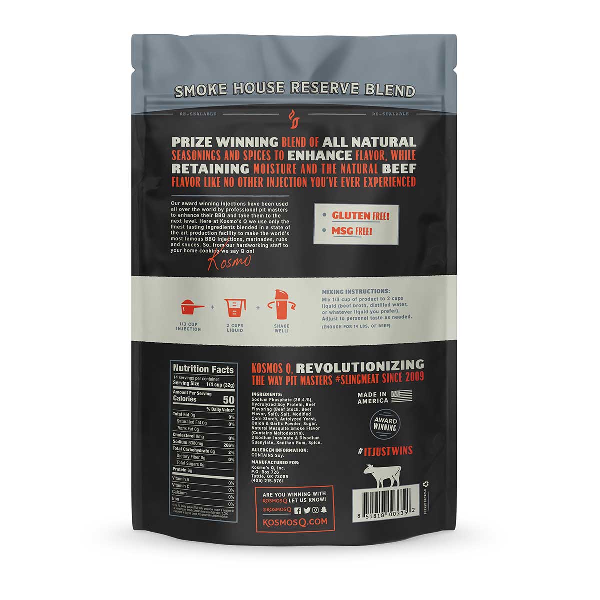 Kosmos Q Smoke House Reserve Blend Brisket Injection – Atlanta BBQ Store